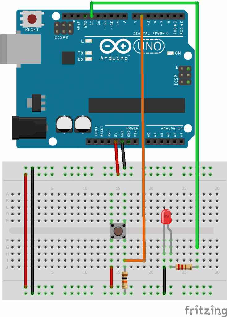Interfacing LED with Pushbutton in Arduino - Iotguider