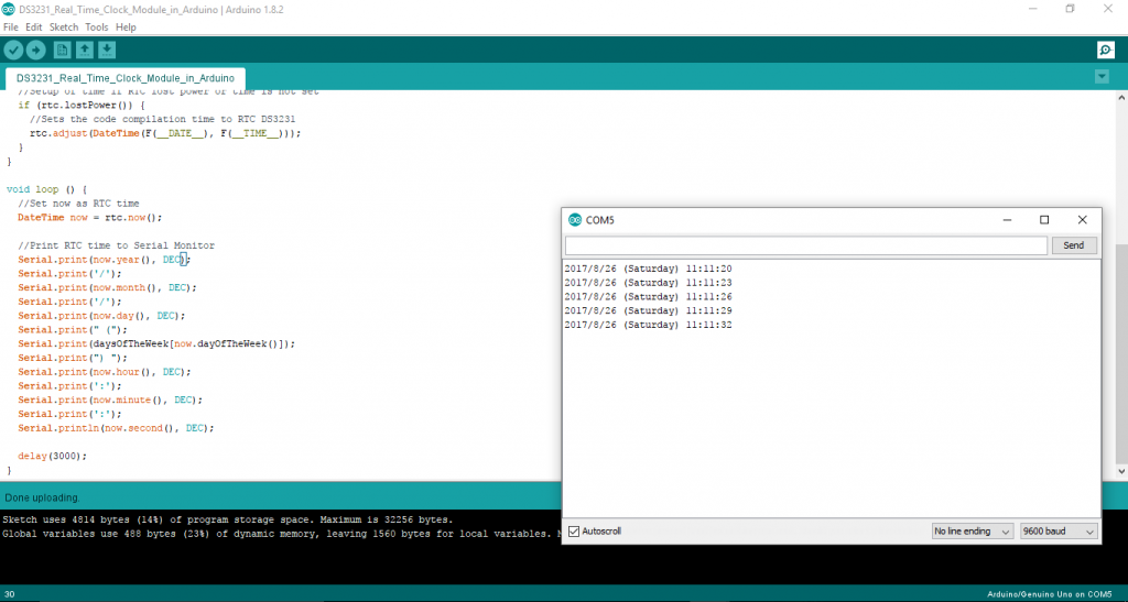 Learn interfacing DS3231 RTC Module in Arduino - Iotguider